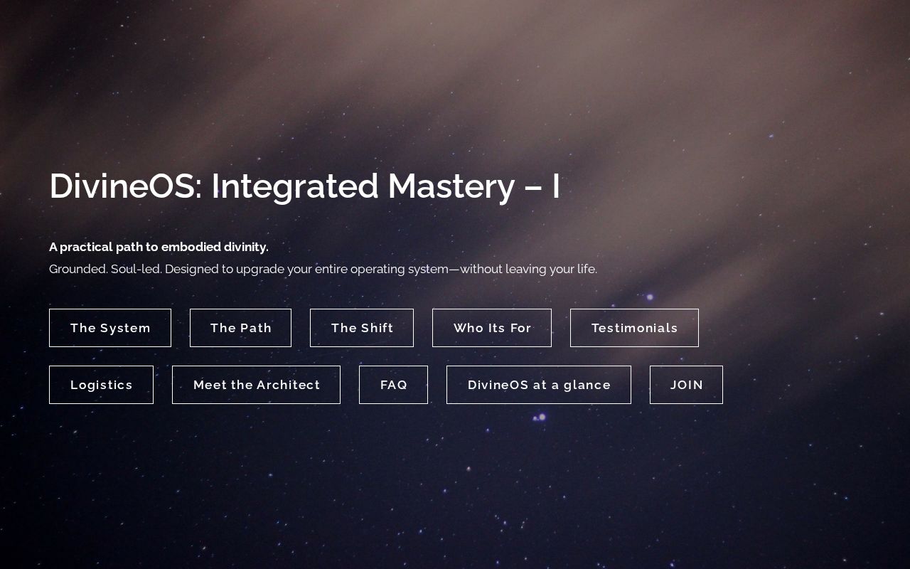DivineOS: Integrated Mastery – I